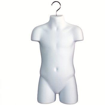 Kids' White Half-Round Torso Display Form | 5T-7T Sizes
