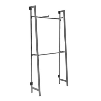 Wall-Mount Display with Adjustable Hangrail & Faceouts | Black