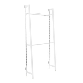 Wall-Mount Display with Adjustable Hangrail & Faceouts | White