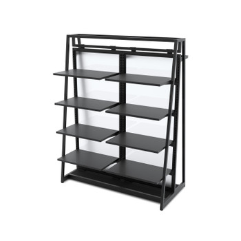 48" Double-Sided Shelving & Hanging Display | Aspect | Black