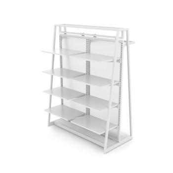 48" Double-Sided Shelving & Hanging Display | Aspect | White
