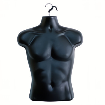 Male Upper Torso Hanging Display Form | Black