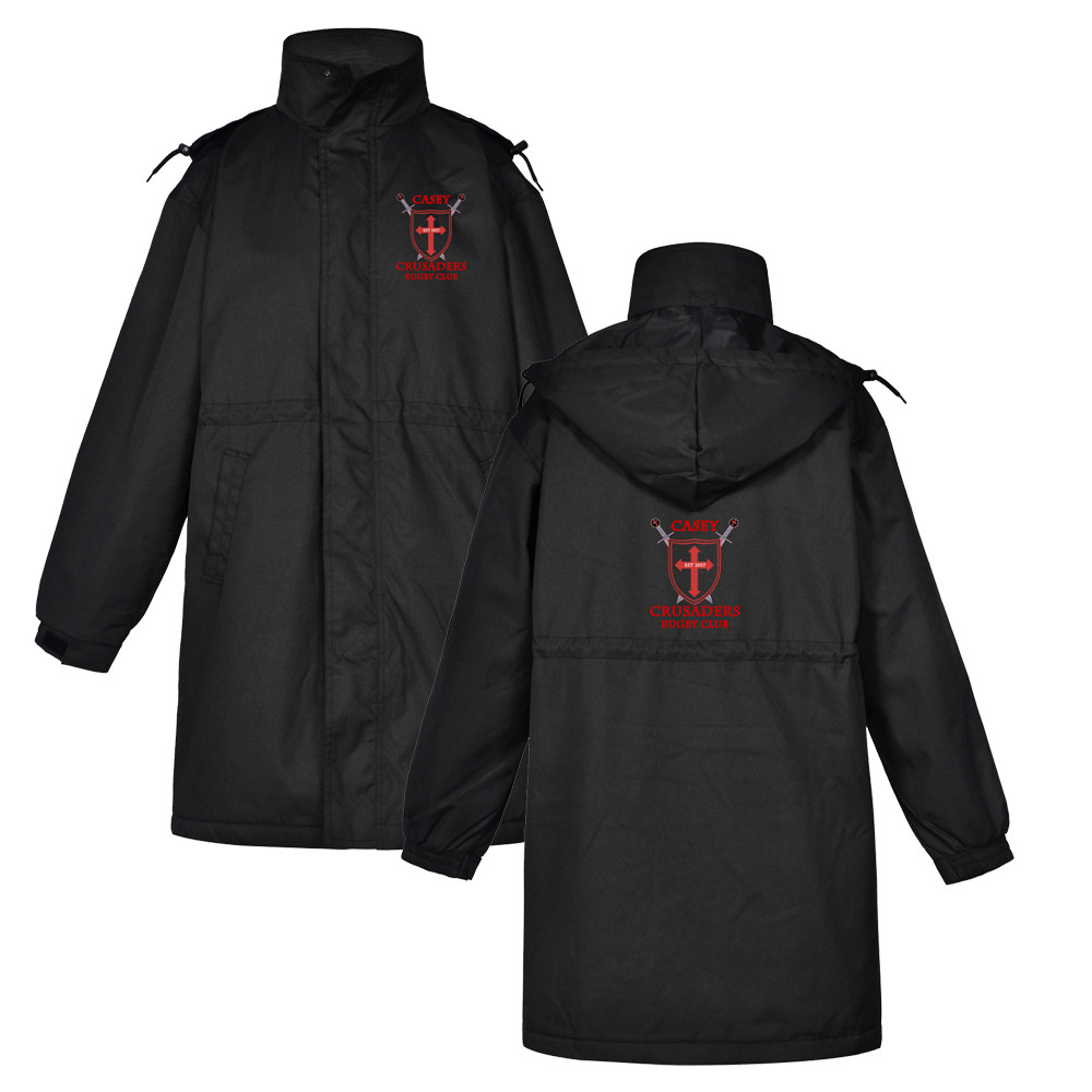 CASEY CRUSADERS Longline Stadium Fleece Jacket UNISEX Black