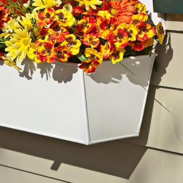 Oil Rubbed Galvanized 2-in-1 Metal Tapered Window Box or Liner