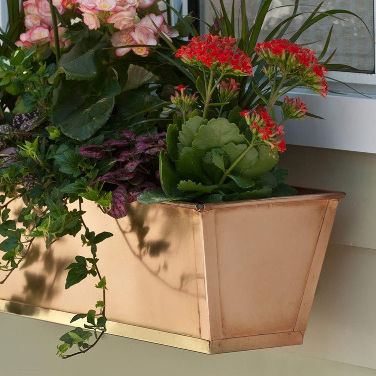 Real Copper 2-in-1 Tapered Window Box or Liner