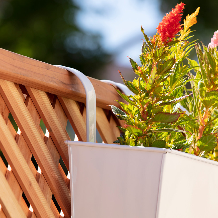 Set of Two Metal Railing Planter with Hooks
