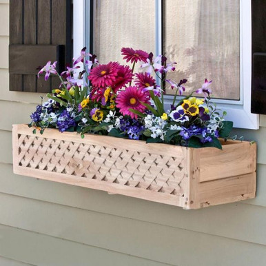 Lattice Cedar Window Box w/ Cleat