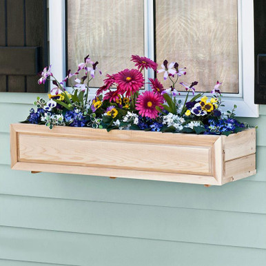 Raised Panel Cedar Window Box w/ Cleat