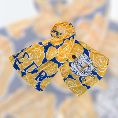 Sigma Gamma Rho Scarf- Roses Print long - Waju Designs