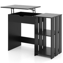 Space Saving Computer Desk with Hidden Compartment and Open Storage ...