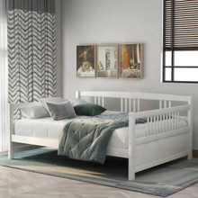 Full size Daybed in White Wood Finish - SMITH DISTRIBUTORS