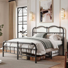 Queen Size Industrial Vintage Heavy Duty Steel Slat Bed Frame - SMITH ...