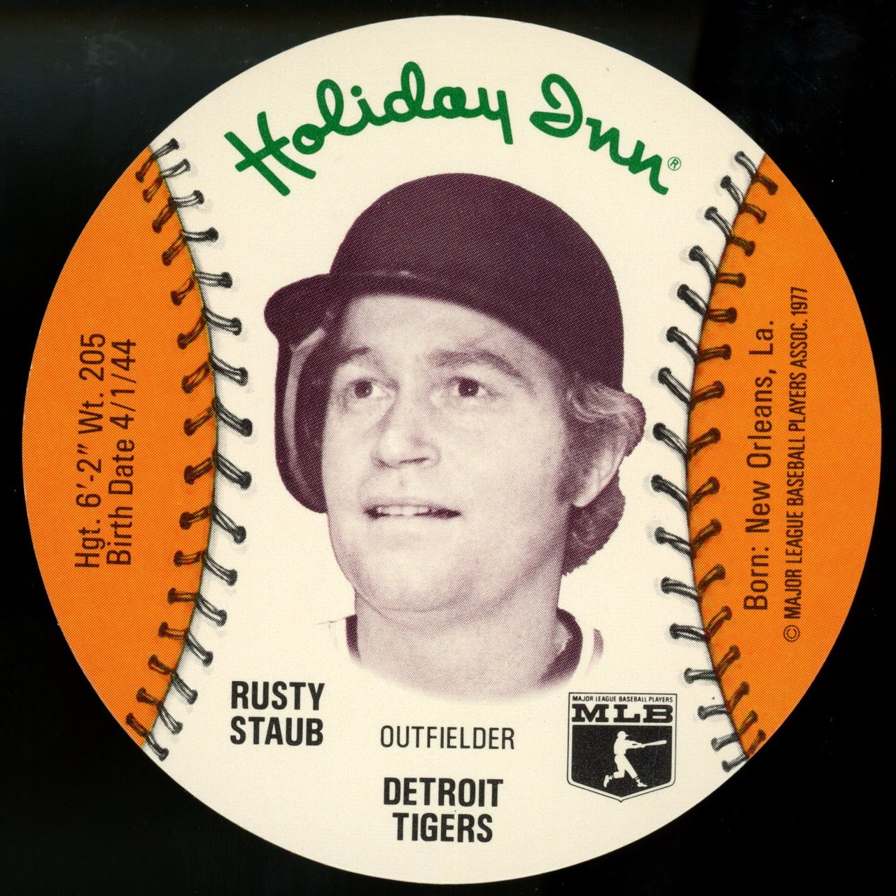 1977 Holiday Inn Rusty Staub MSA Disc - Legends Fan Shop