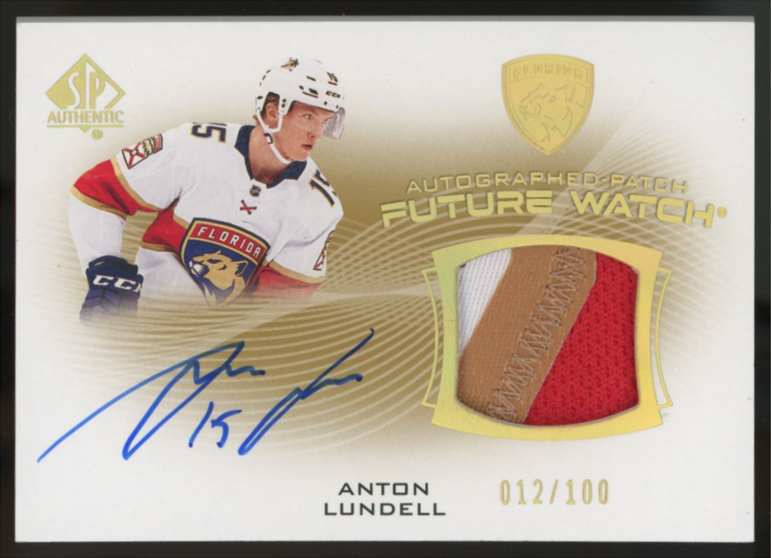 2021-22 SP Authentic Anton Lundell Future Watch Patch Auto RPA /100 # ...