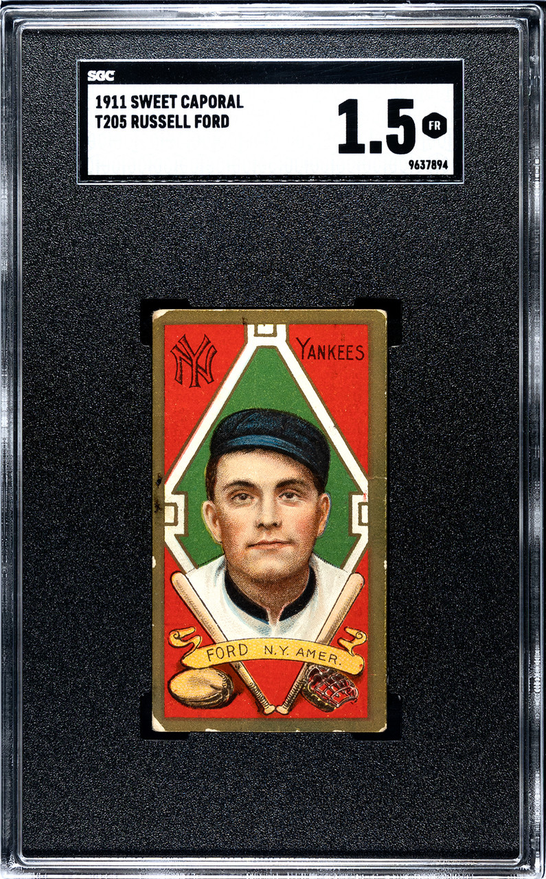 1911 T205 Gold Border Russell Ford Sweet Caporal Back SGC 1.5 - Legends ...