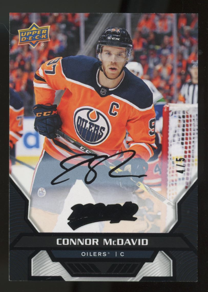 2020-21 MVP Connor McDavid Super Script Black /5 #201 - Legends Fan Shop