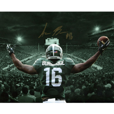 Aaron Burbridge Autographed Arms Out - Matte with Green Background 8x10
