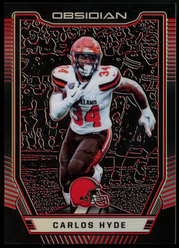 2018 Obsidian Carlos Hyde Electric Etch Red /5 #59 - Legends Fan Shop