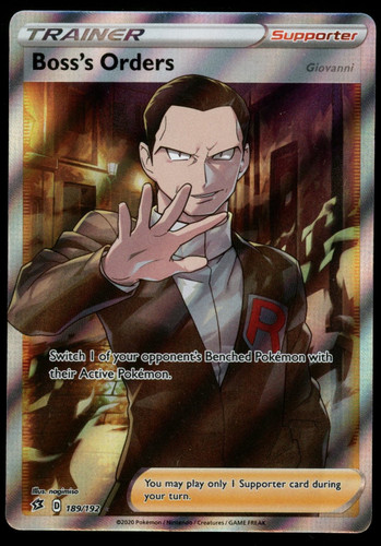 Pokemon Boss's Orders Rebel Clash Full Art #189/192 - Legends Fan Shop