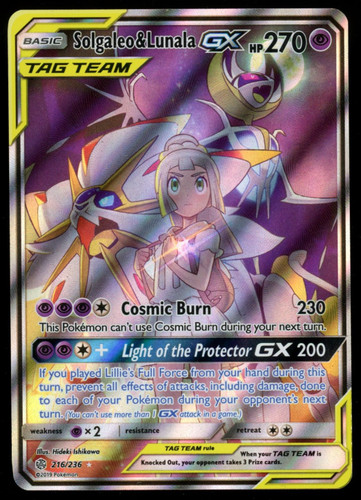 Pokemon Solgaleo & Lunala GX Tag Team Full Art #216/236 - Legends Fan Shop