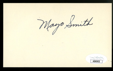 Mayo Smith Signed Autographed Index Card JSA - Legends Fan Shop
