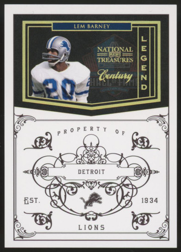 2011 National Treasures Lem Barney Legend Gold /10 #162 - Legends Fan Shop