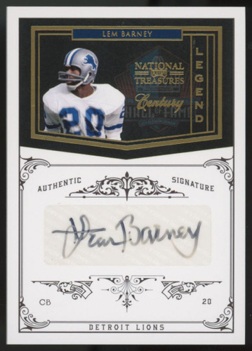 2011 National Treasures Lem Barney Legend Auto /25 #162 "A" - Legends ...