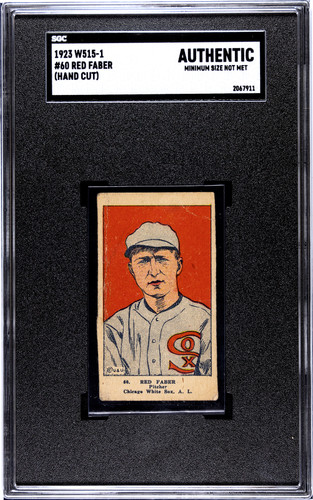1923 W515-1 Strip Card Red Faber #60 SGC Authentic - Legends Fan Shop