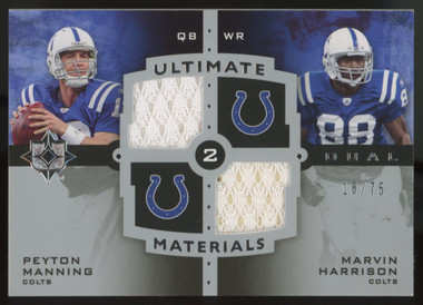 2007 Ultimate Collection Peyton Manning Marvin Harrison Dual Materials ...