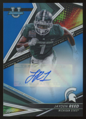 2022 Bowman's Best University Jayden Reed Auto Blue /150 #BA-JR ...