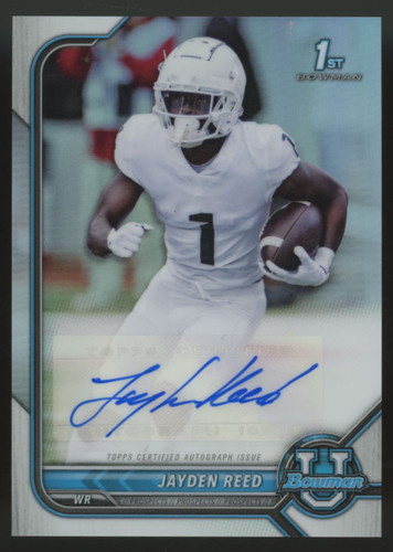 2021-22 Bowman University Chrome Jayden Reed 1st Refractor Auto #BCPA ...