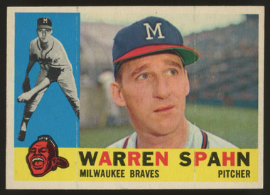 1960 Topps Warren Spahn #445 EX (Indent) - Legends Fan Shop