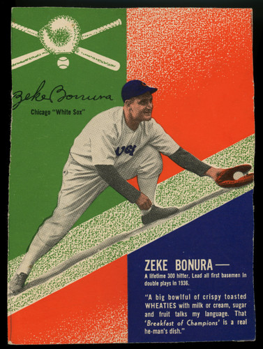 1937 Wheaties Series 9 Zeke Bonura Hand Cut Panel Low Grade - Legends ...