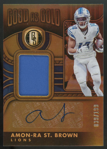 2022 Gold Standard Amon-Ra St. Brown Good as Gold Patch Auto /199 #GOG ...