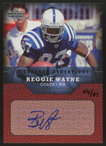 2005 Upper Deck Reggie Wayne Signature Sensations Auto /87 #SS-RY ...