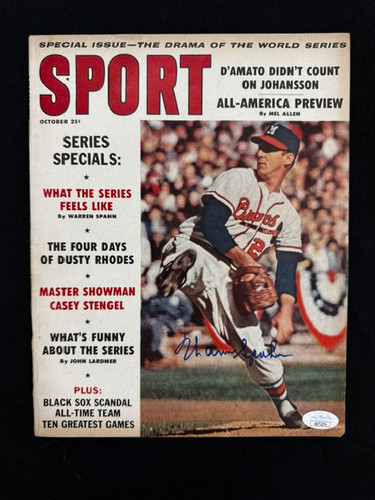 Warren Spahn Signed Autographed 1959 Sport Magazine JSA - Legends Fan Shop