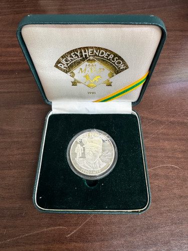 Great West Mint Rickey Henderson 1990 MVP One Troy Ounce Silver Coin in ...