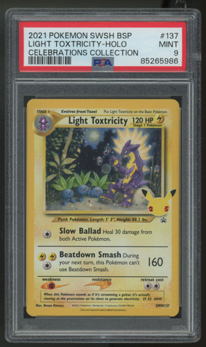 2021 Pokemon Light Toxtricity Celebrations Collection Holo #137 PSA 9 ...