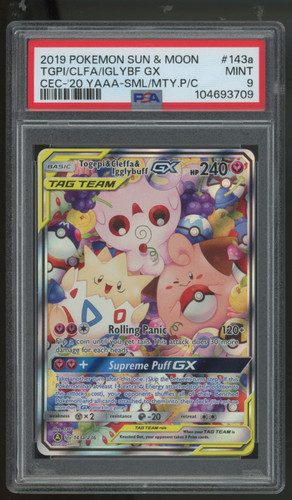 2019 Pokemon Togepi & Cleffa & Igglybuff GX Tag Team Alt Art #143a PSA ...