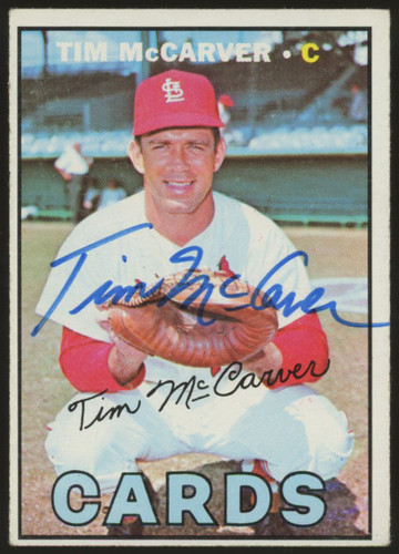 1967 Topps Tim McCarver #485 Signed Autographed Card JSA - Legends Fan Shop