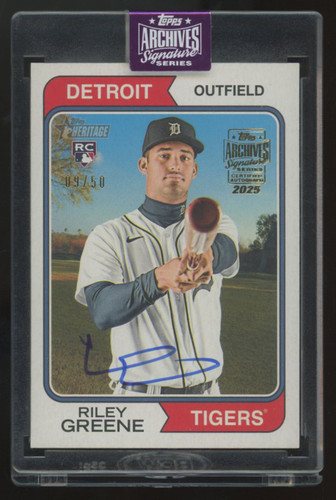 2025 Topps Archives Signature Series Riley Greene RC Auto /50 #48 ...