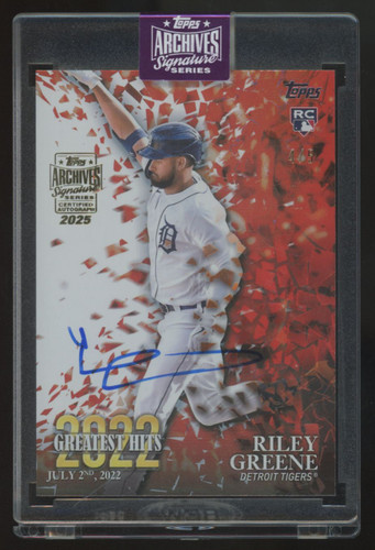 2025 Topps Archives Signature Series Riley Greene RC Auto /5 #22GH-10 ...
