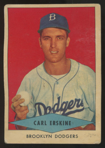 1954 Red Heart Carl Erskine Poor (Paper Loss) - Legends Fan Shop