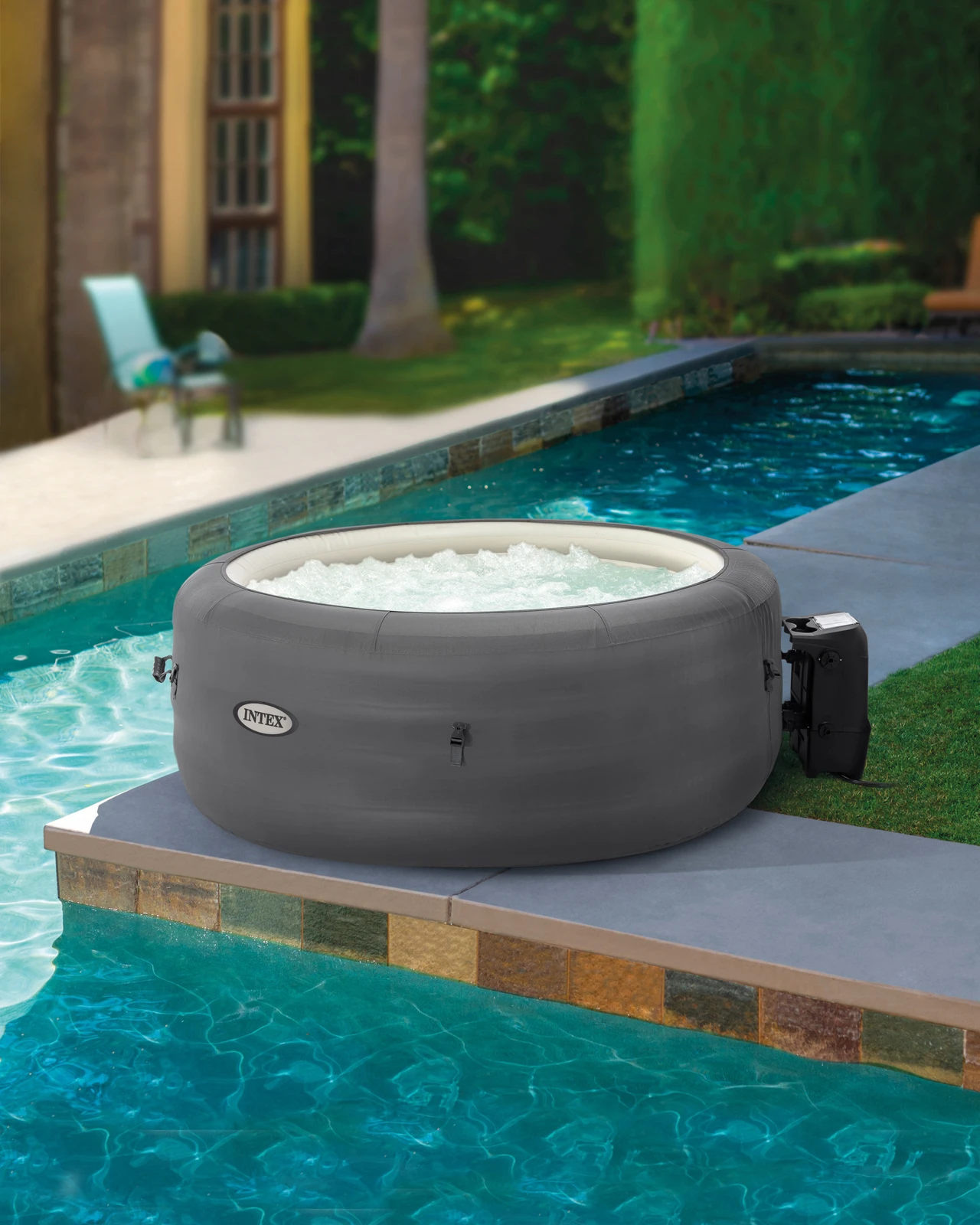 INTEX SimpleSpa Bubble Massage Inflatable Hot Tub -- 4 Person