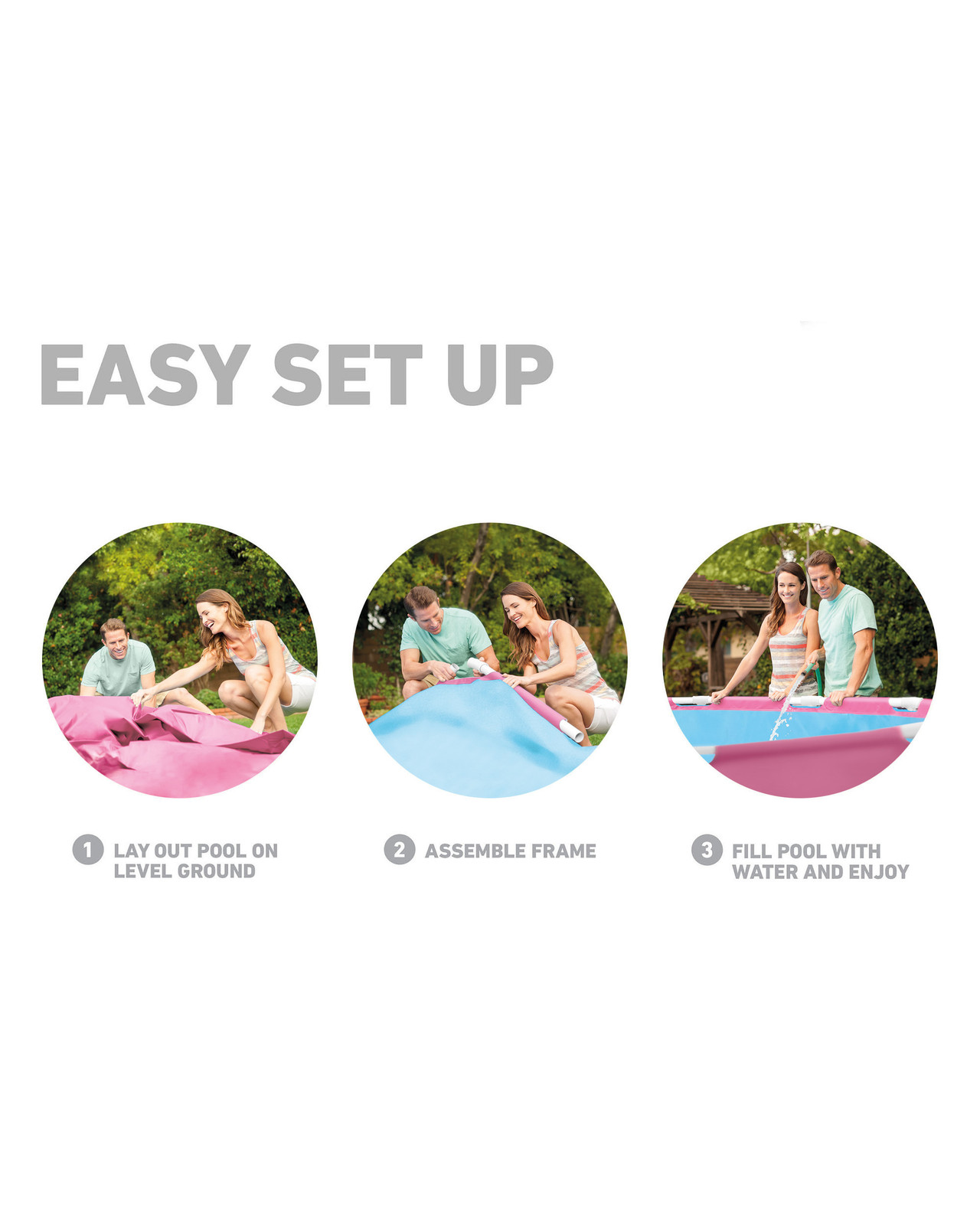 INTEX Pink Metal Frame Above Ground Pool - 8' x 30"