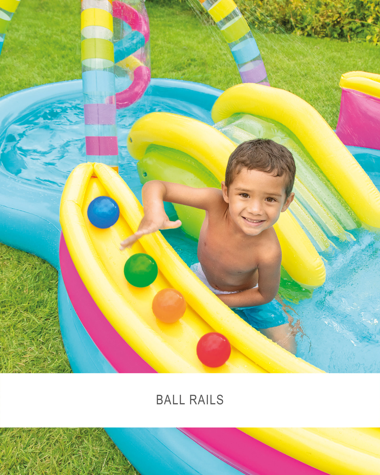 INTEX Rainbow Funnel Inflatable Play Center w/ Slide
