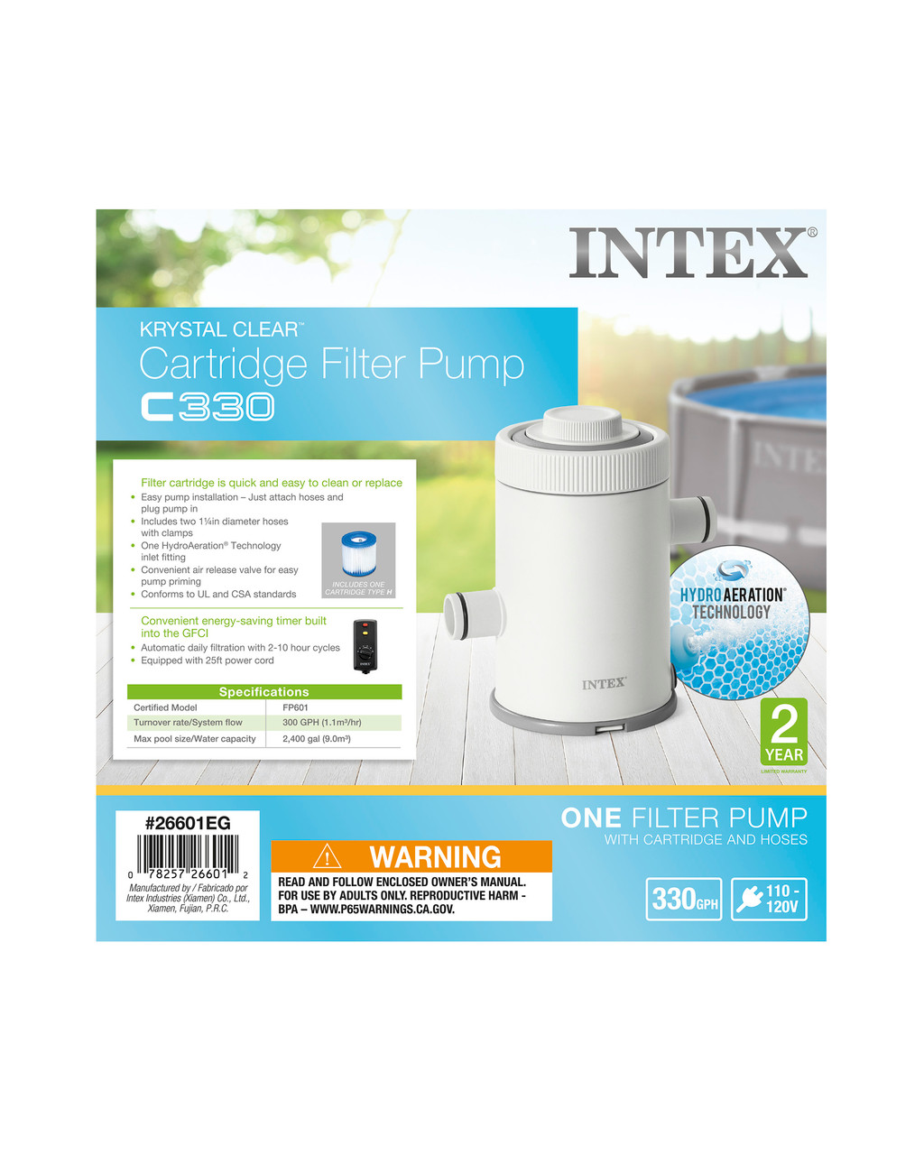 C330 Cartridge Filter Pump W/ GFCI (110-120 Volt)