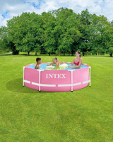 INTEX Pink Metal Frame Above Ground Pool - 8' x 30"