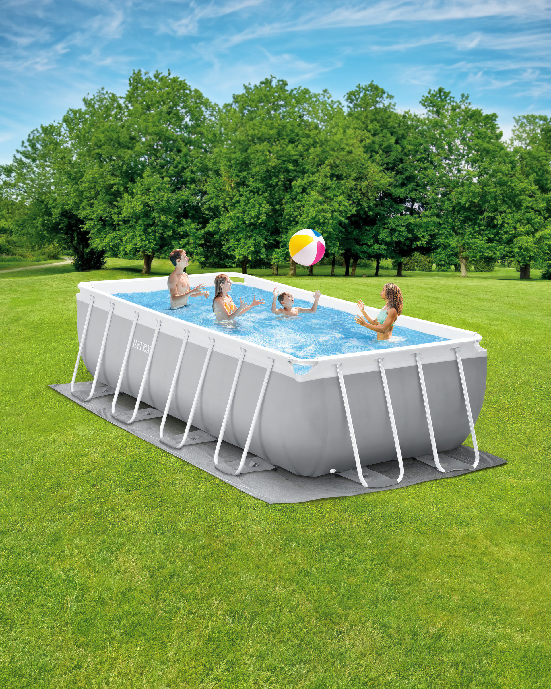 INTEX Prism Frame™ 16' x 8' x 42" Rectangular Above Ground Pool Set
