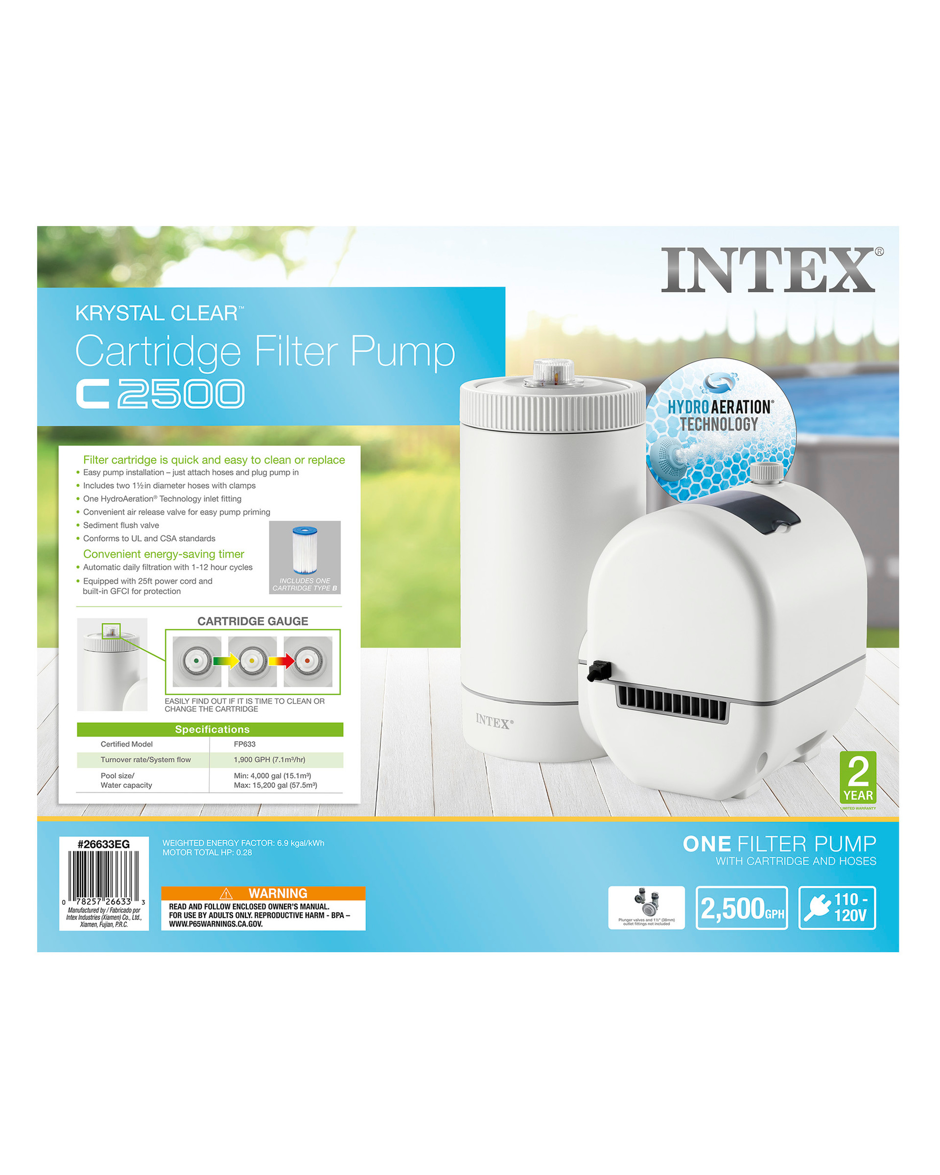 INTEX C2500 Krystal Clear Cartridge Filter Pump